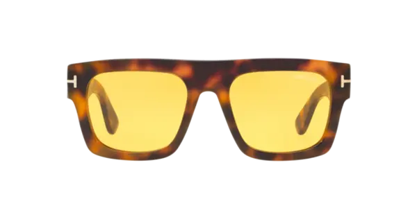 TOM FORD Full Rim Rectangle Sunglasses - Tortoise