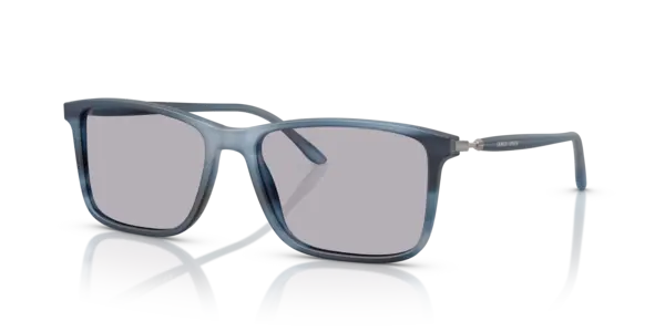 Giorgio Armani Rectangle Full Rim Sunglasses - Matte Striped Blue