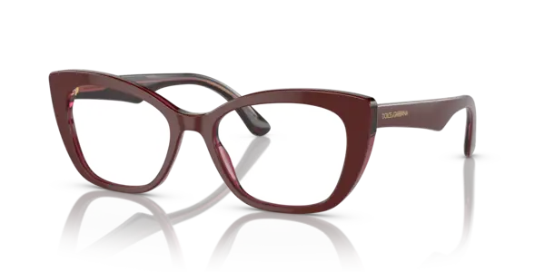 Dolce & Gabbana Dg3360 Eyeglasses - Burdeos,burdeos Traslúcido
