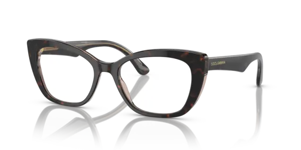 Dolce & Gabbana Full Rim Cat Eye Frame - Havana,transparent Brown