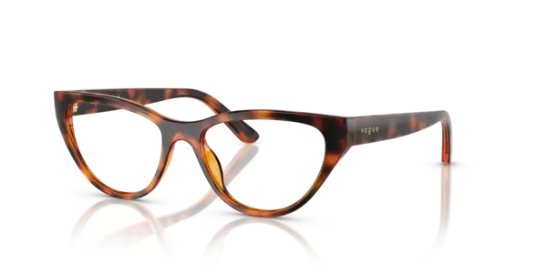 VOGUE EYEWEAR Full Rim Cat Eye Eyeglasses - Havana Foncé