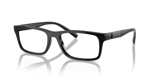 Armani Exchange Full Rim Rectangle Eyeglasses - Shiny Black