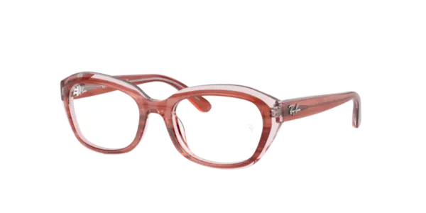 Ray-ban Optics Kids Eyeglasses - Striped Pink On Transparent Pink