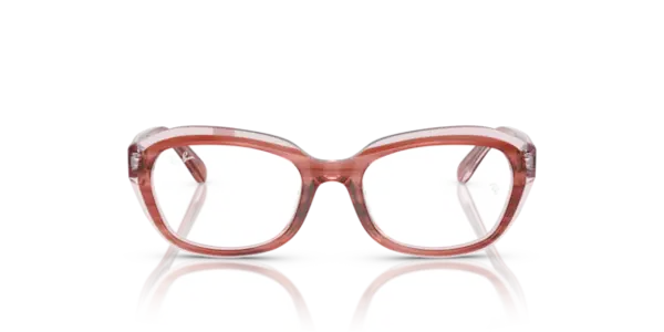 Ray-ban Optics Kids Eyeglasses - Striped Pink On Transparent Pink