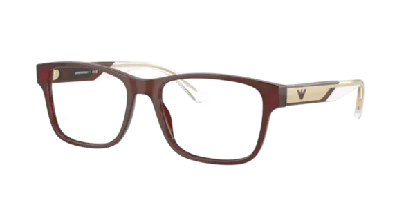 Emporio Armani Rectangle Eyeglasses - Shiny Opaline Brown