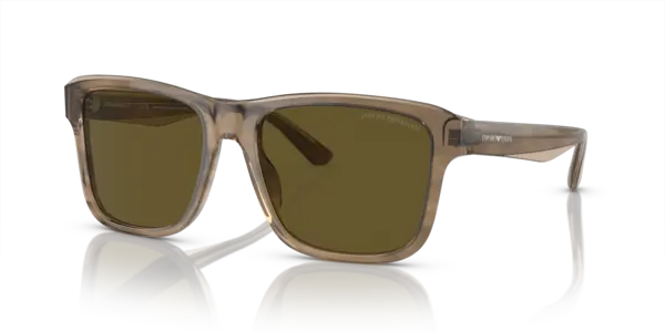 Emporio Armani Square Frame Sunglasses - Vert Brillant,brun Supérieur