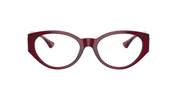 Versace Oval Eyeglasses - Bordeaux Transparent