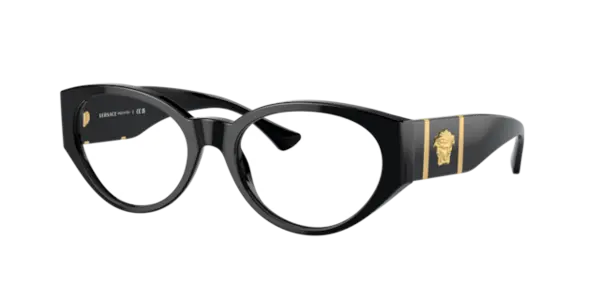 Versace Oval Eyeglasses - Noir