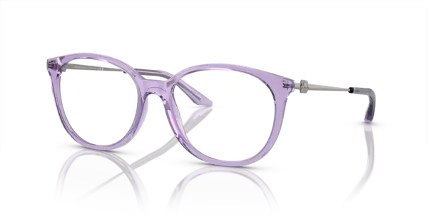 Armani Exchange Eyeglasses Full Rim Round Frame - Violeta Traslúcido Brillante
