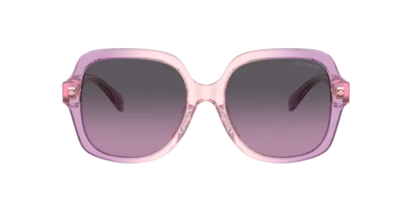 COACH Acetate Square Frame Sunglasses - Amethyst,pink Gradient