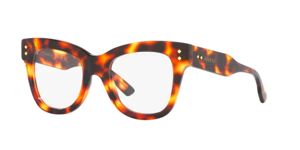 Gucci Full Rim Square Frame Eyeglasses - Marrón