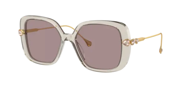 SWAROVSKI Full Rim Pillow Sunglasses - Transparent Light Brown