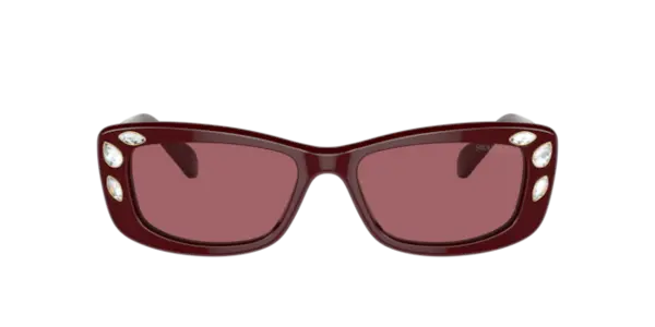 SWAROVSKI Sunglasses With Strass Detailing - Burgundy
