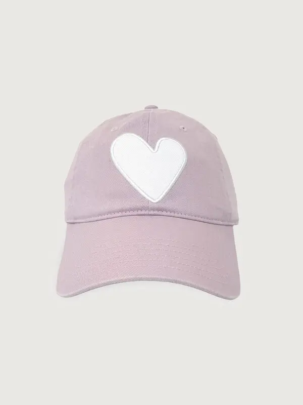 KERRI ROSENTHAL Imperfect Heart Baseball Cap - Lavender -white