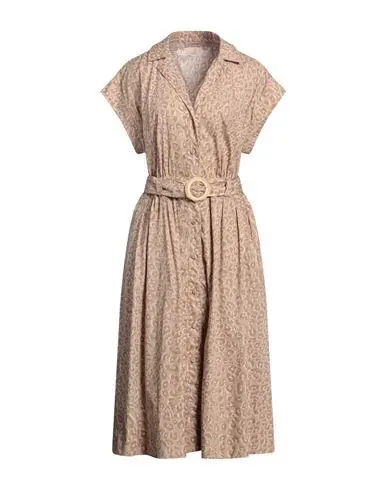 TWINSET Printed Cotton Midi Shirt Dress With Belt