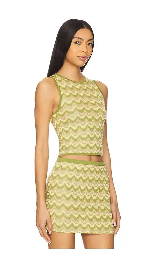 Devon Windsor Lata Knit Top - Pistachio Stripe