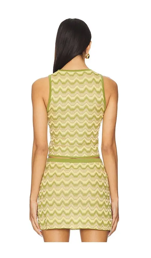 Devon Windsor Lata Knit Top - Pistachio Stripe