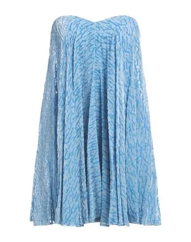 Elisabetta Franchi Flared Mini Dress In Polyester, Elastane, Viscose, And Silk - Sky Blue