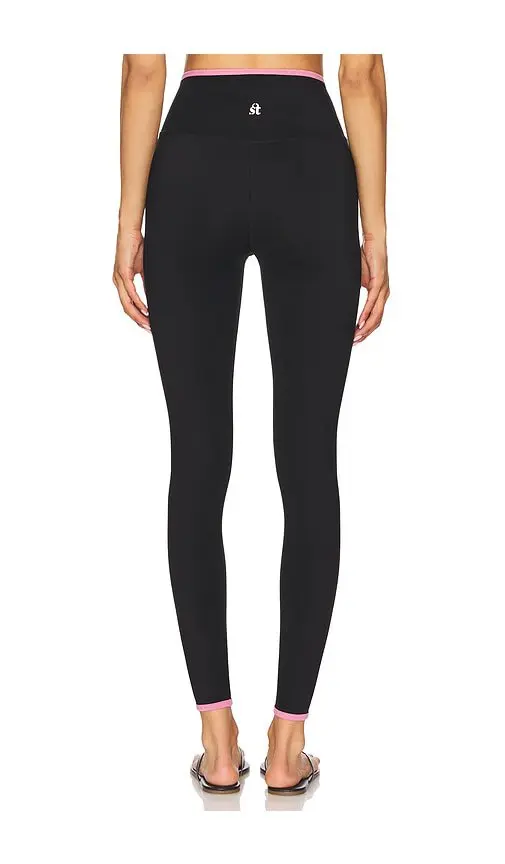 Strut This The Rae Ankle Legging In Black - Black & Primrose
