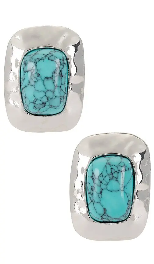PETIT MOMENTS Giovana Stud Earrings - Turquoise & Silver