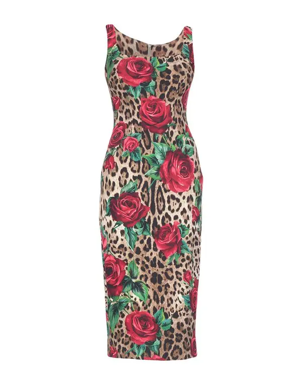 Dolce & Gabbana Leopard Print Midi Dress