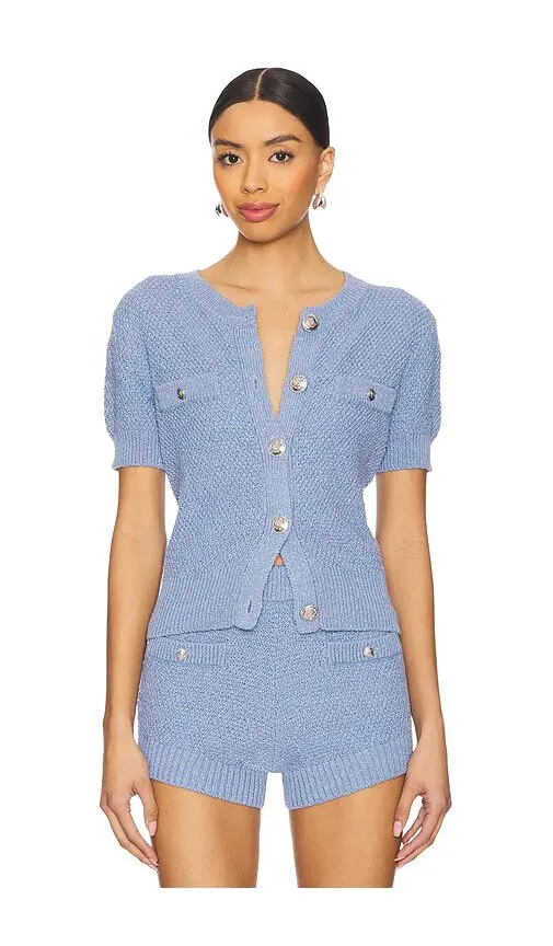 Central Park West Seed Stitch Short Sleeve Cardigan
