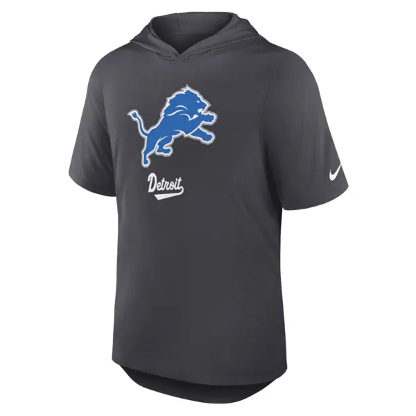 Nike Detroit Lions Dri-fit Nfl Hooded T-shirt - Grey