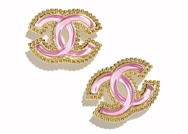 Chanel Stud Earrings - Gold/pink (abd128 B16089 Nw208)