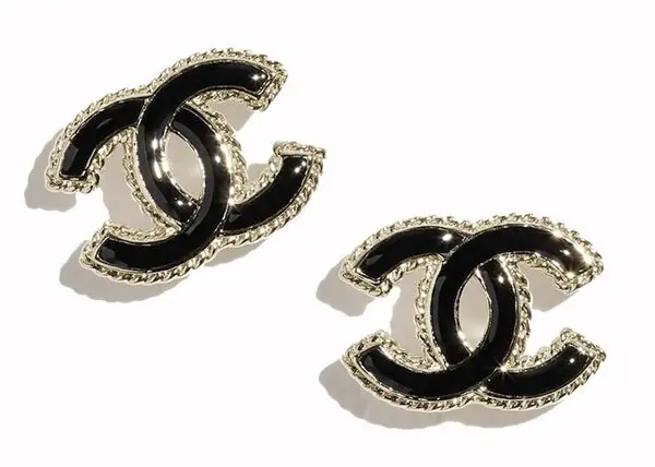 Chanel Stud Earrings - Gold/black (abc528 B16134 Nw445)