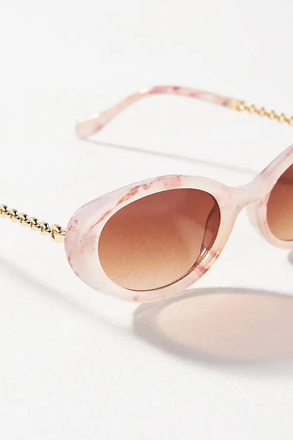 Anthropologie Tortoise Oval Sunglasses In Multicolor - 29  display picture 1