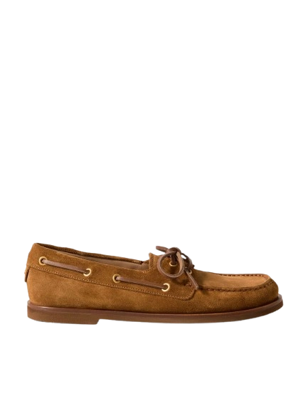 GIANVITO ROSSI Vandée Suede Boat Shoes - Brown