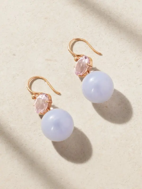Irene Neuwirth Gumball 18-karat Rose Gold Multi-stone Earrings - Blue