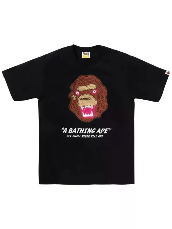 A BATHING APE Logo-embroidered T-shirt - Black