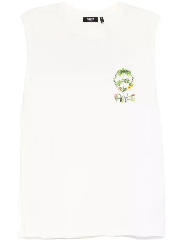 FIVE CM Logo-print T-shirt Vest - White