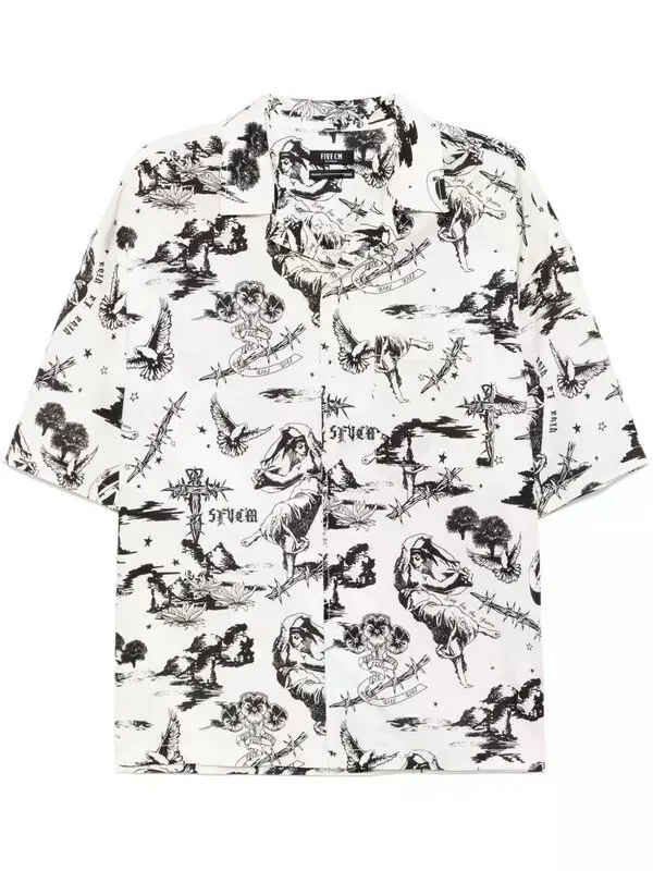 FIVE CM Graphic-print Shirt - White