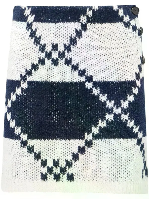JW Anderson Fair Isle-knit Mini Skirt - White
