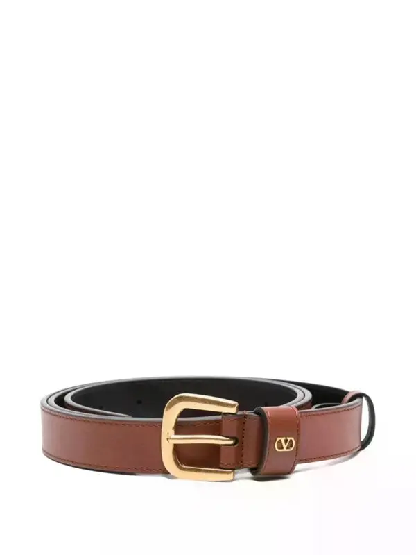 Valentino Garavani Vlogo Leather Belt - Brown