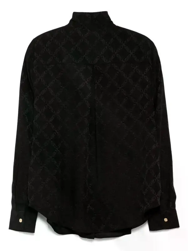 Michael Kors Empire Diamond-jacquard Tie-neck Blouse