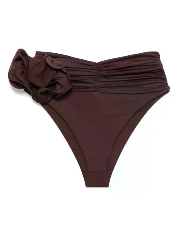 Magda Butrym Floral-appliqué Bikini Bottom - Brown