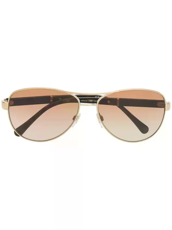 Burberry Check Print Sunglasses - Gold