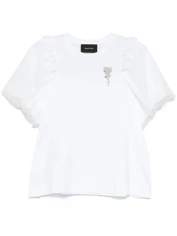 Simone Rocha Flower-embellished T-shirt - White