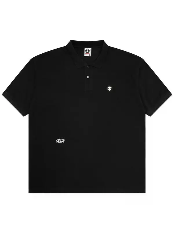 AAPE BY *A BATHING APE Cotton Polo Shirt - Black