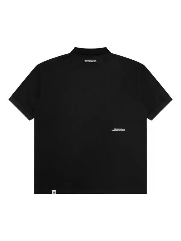 AAPE BY *A BATHING APE Cotton Polo Shirt - Black