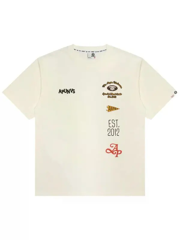 AAPE BY *A BATHING APE Text-print T-shirt - Neutrals