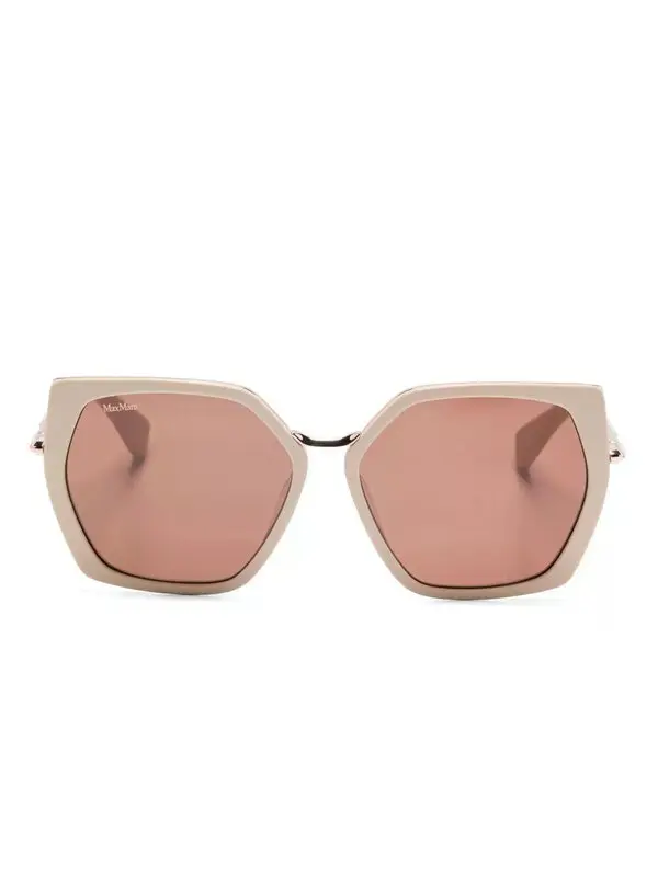 Max Mara Geometric-frame Sunglasses - Neutrals