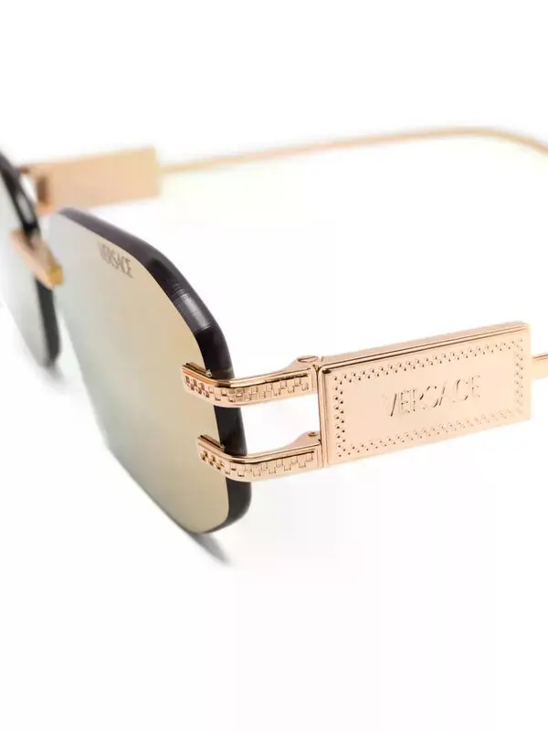 Versace Damier-plaque Sunglasses