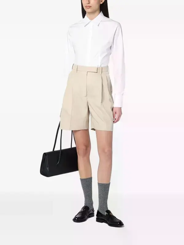 Thom Browne High-waisted Pleated Shorts - Neutrals