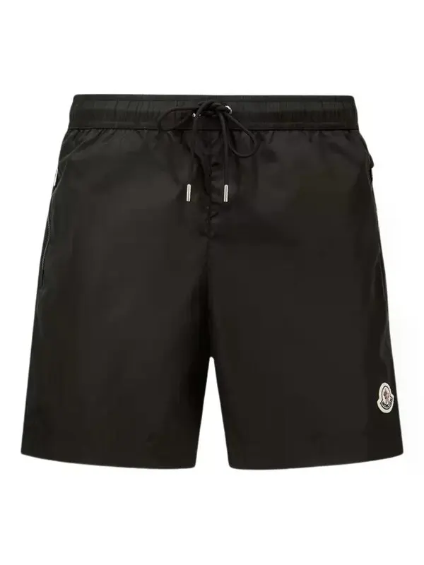 Moncler Logo-patch Swim Shorts - Black