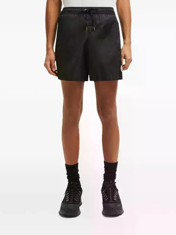 Moncler Logo-patch Swim Shorts - Black
