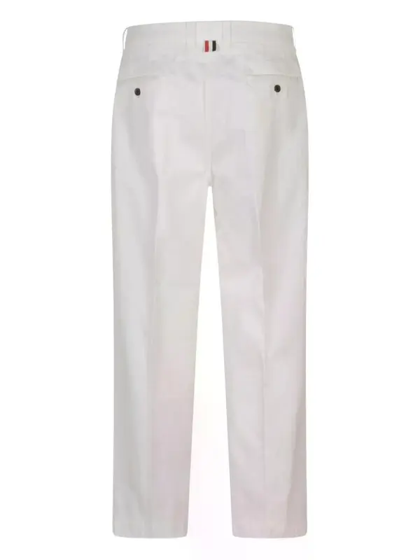 Thom Browne Cotton Straight-leg Trousers - White